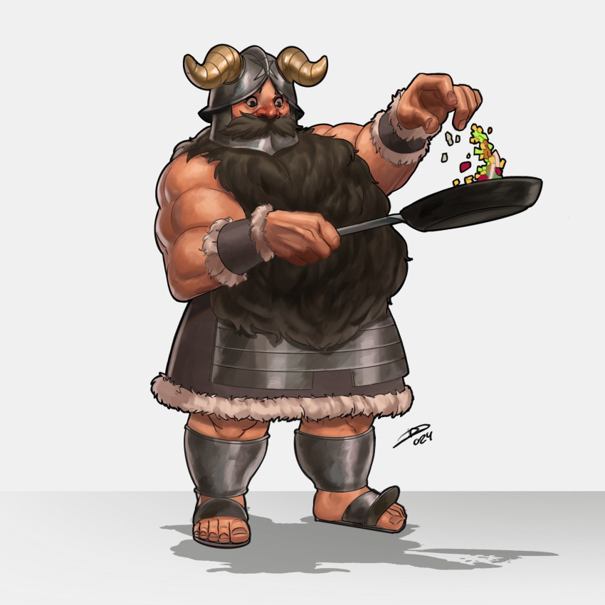 Safebooru - 1boy beard biceps cooking dark-skinned male dark skin ...