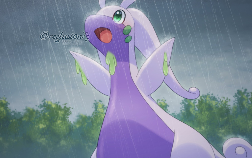 Safebooru - artist name colored skin dragon goodra green eyes highres ...