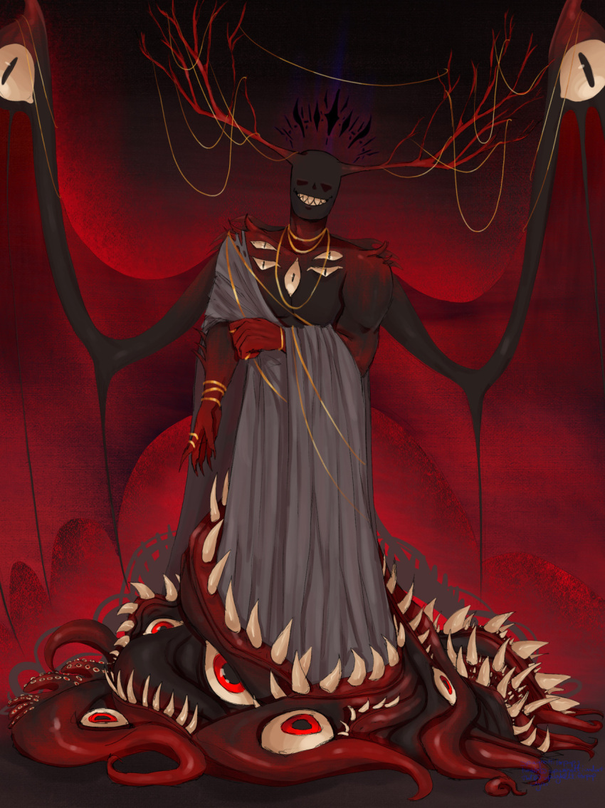 Safebooru - 1boy body horror crown demon horns eldritch abomination ...