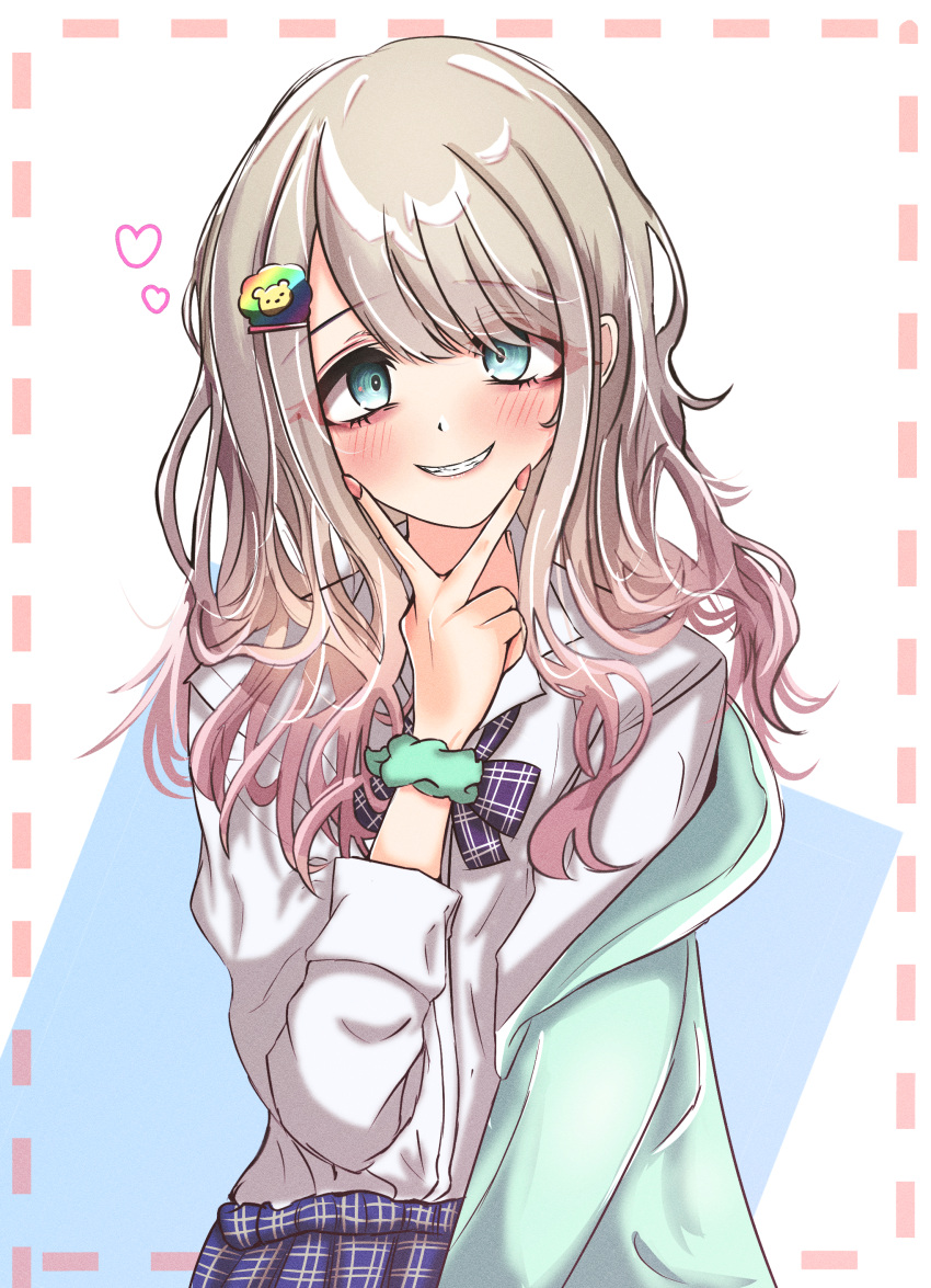 Safebooru - 1girl absurdres aegyo sal blue bow blue bowtie blue skirt blush bow bowtie ...