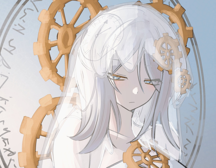 Safebooru - 1girl blue eyes closed mouth commentary e.g.o (project moon ...