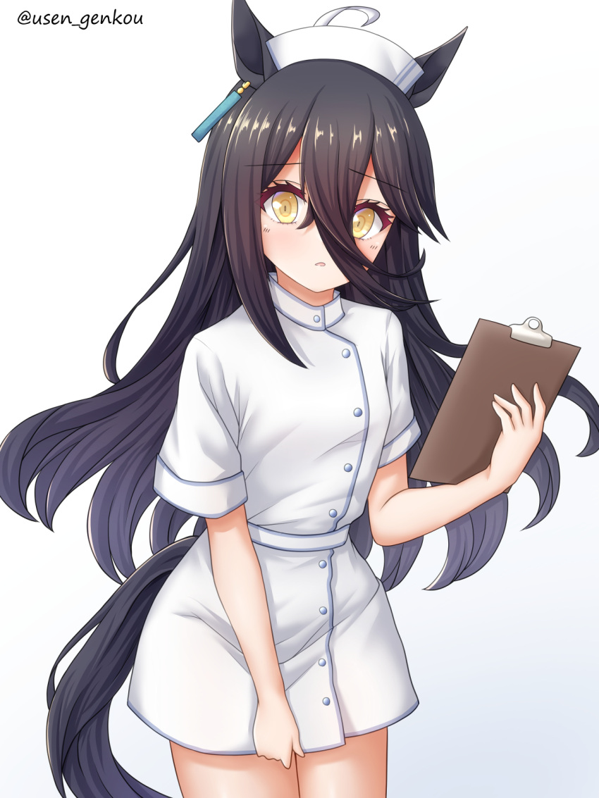 Safebooru - 1girl ahoge alternate costume animal ears blush breasts hair between eyes hair ...