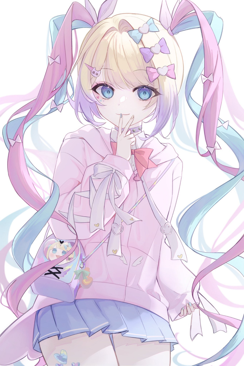 Safebooru - 1girl alternate costume blue eyes blue skirt bow choker chouzetsusaikawa tenshi-chan ...