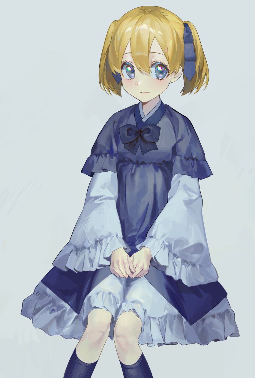 Safebooru 1girl Bad Id Bad Twitter Id Blonde Hair Blue Dress Blue 6537
