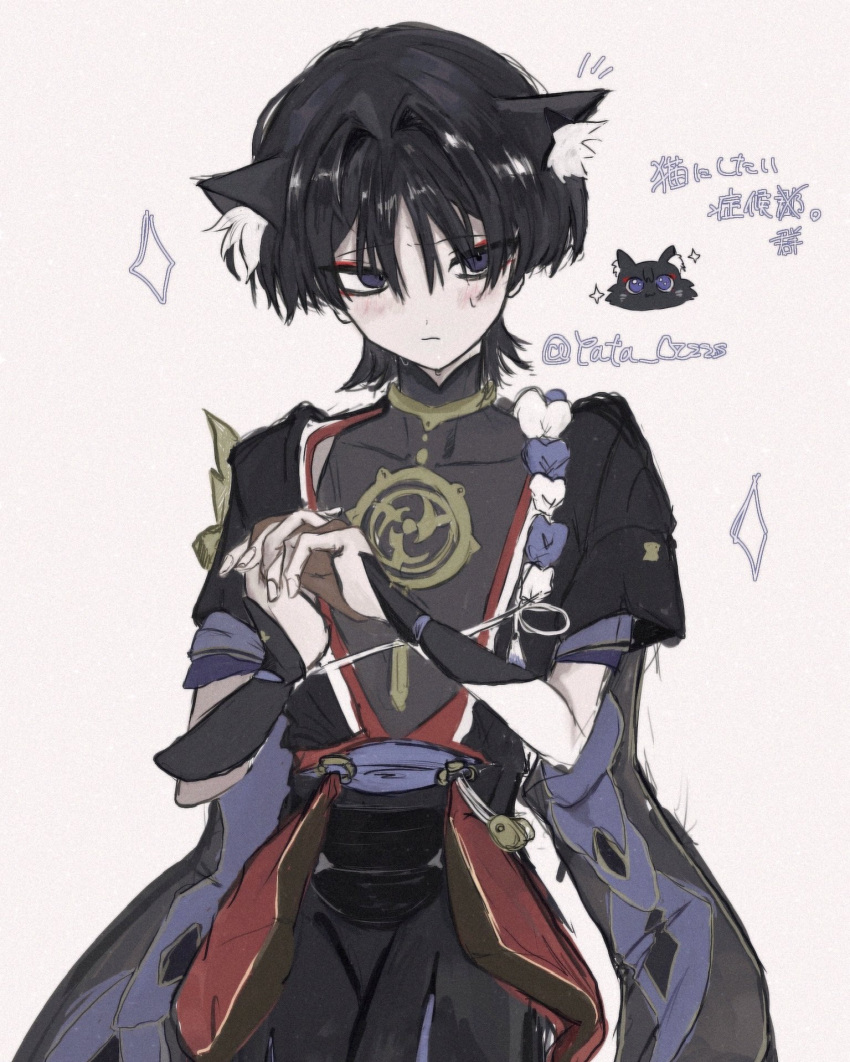 Safebooru - 1boy animal ear fluff animal ears bishounen black eyes black hair cat boy cat ears ...