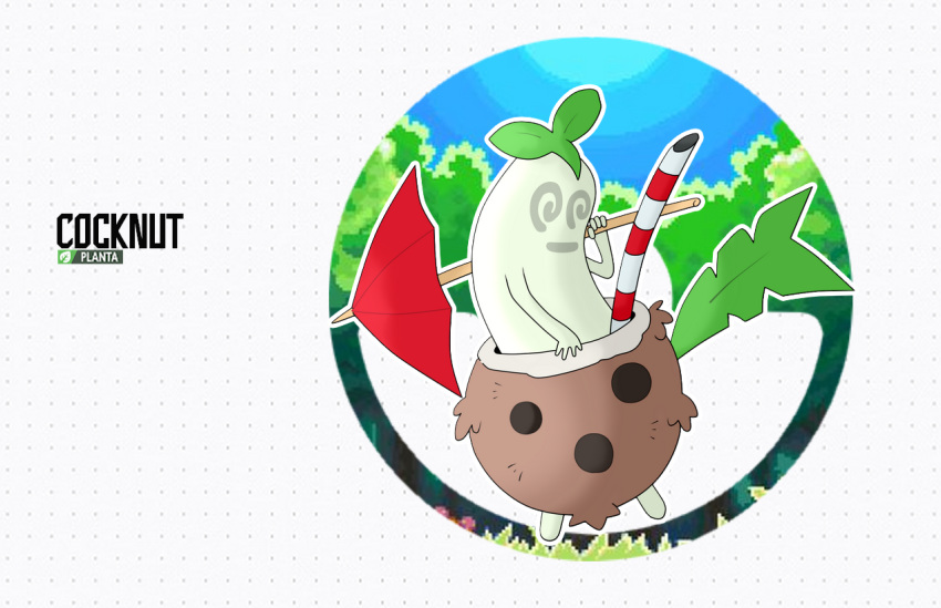 Safebooru - cocktail coconut converg fakemon fakemon (creature) grass ...