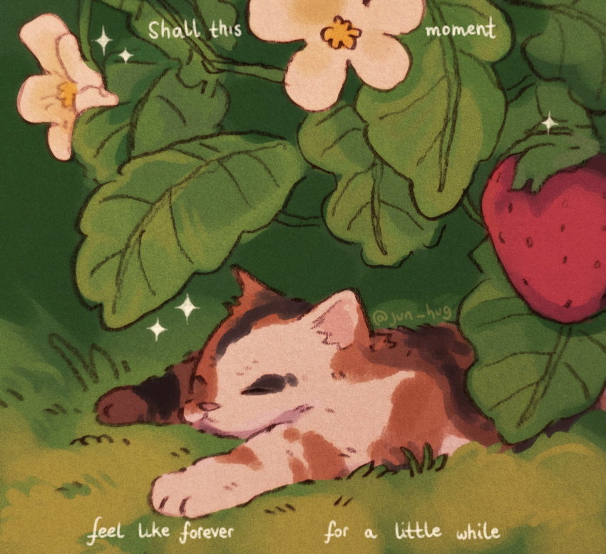 Safebooru - animal animal focus artist name cat closed eyes closed ...