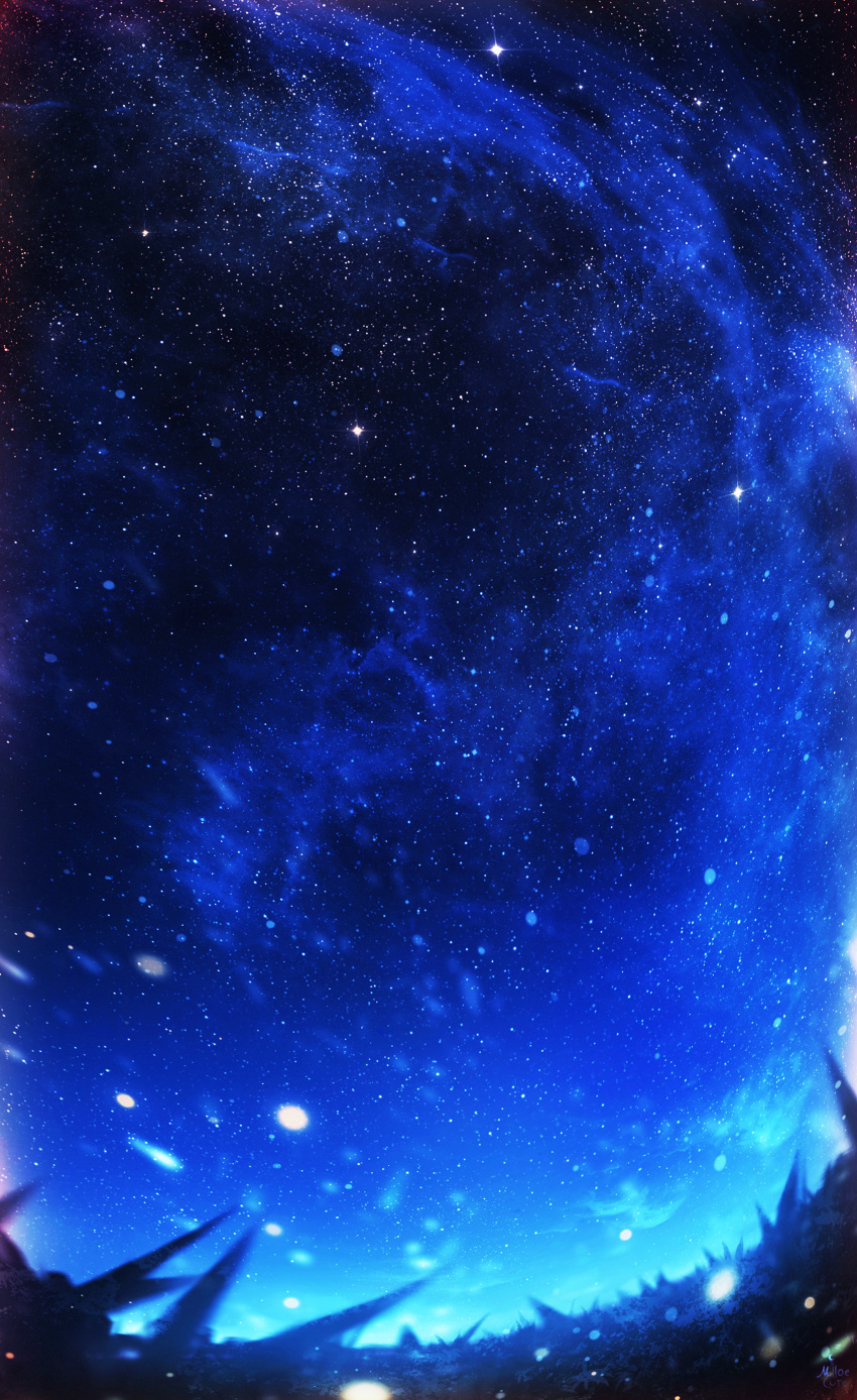 Safebooru - absurdres artist name grass highres miloecute night night ...