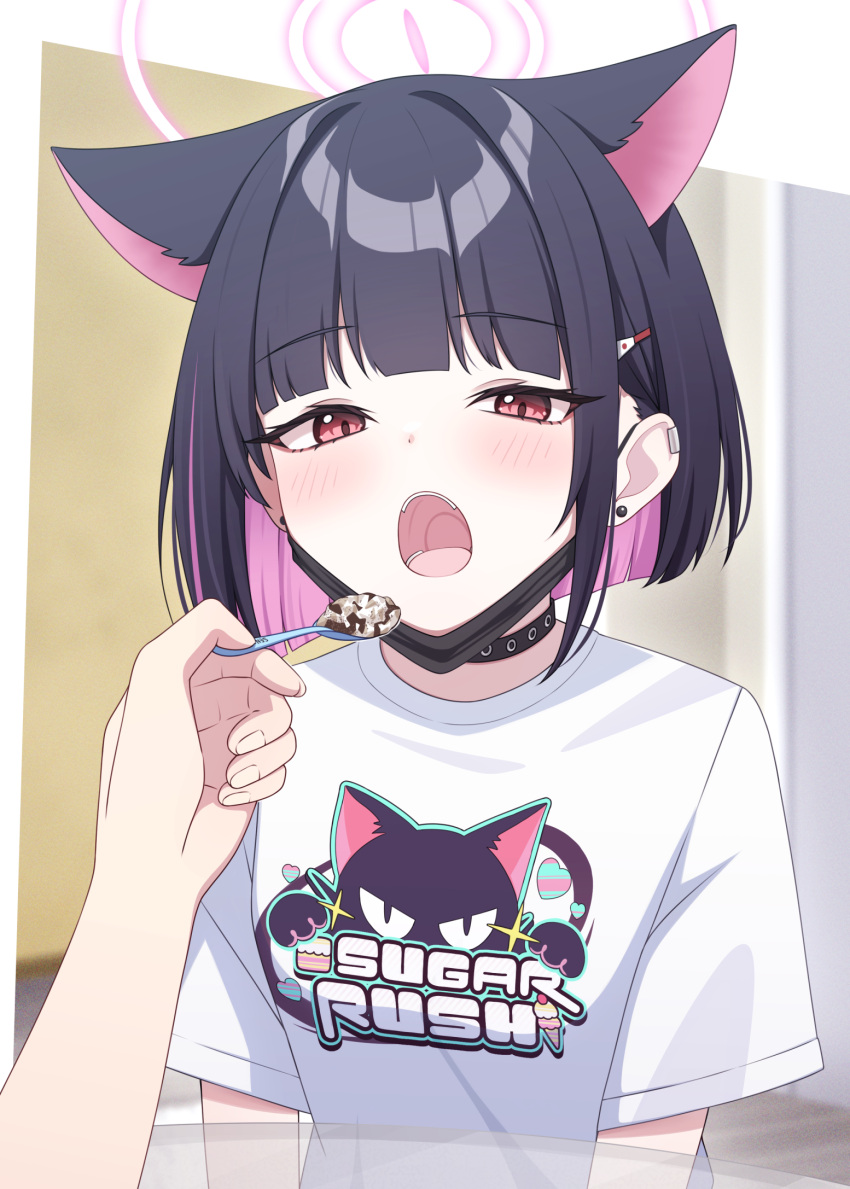 Safebooru - 1girl 1other animal ears black hair black mask blue archive ...