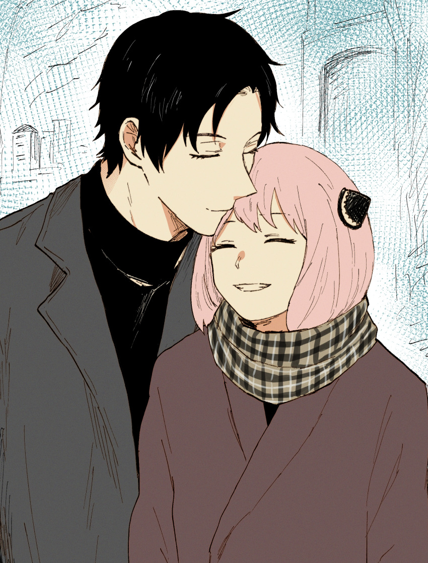 Safebooru - 1boy 1girl ^ ^ absurdres anya (spy x family) black hair ...