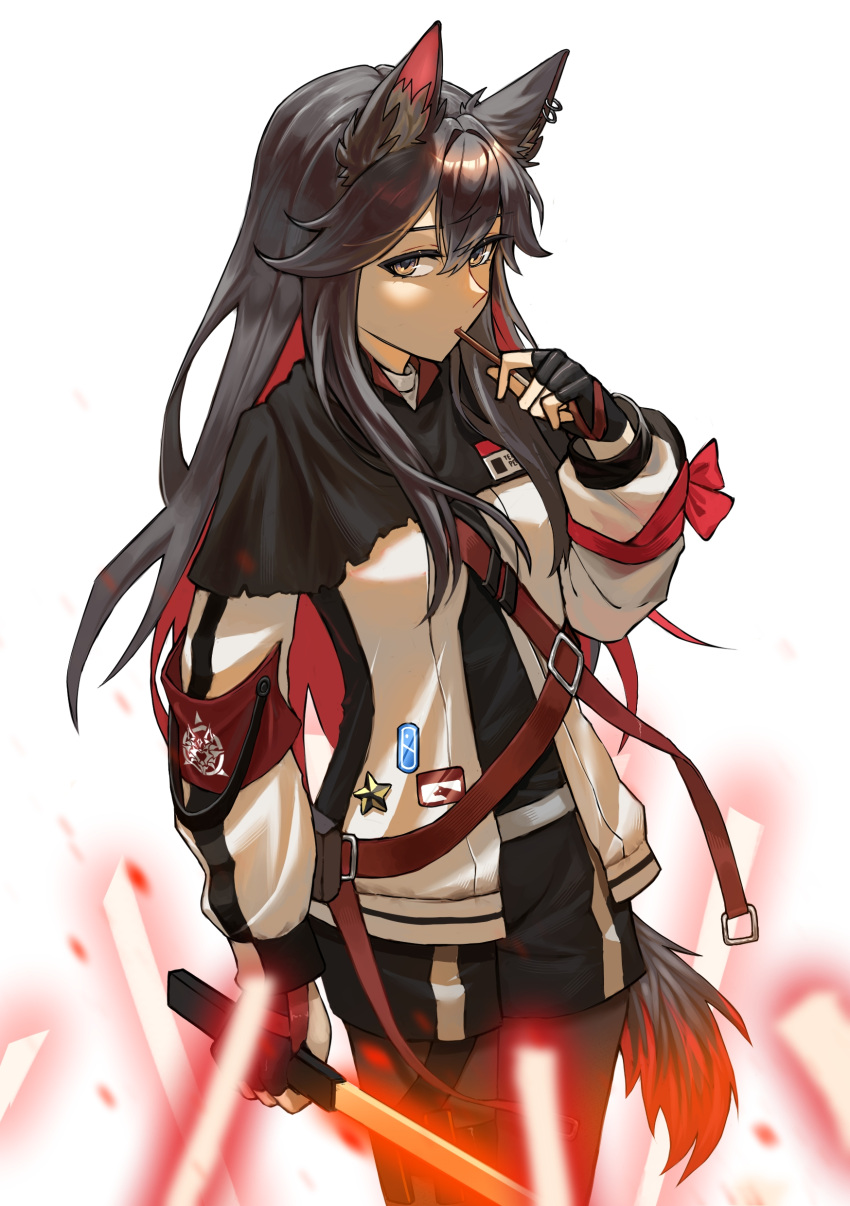 Safebooru - 1girl absurdres animal ear fluff animal ear piercing animal ears arknights armband ...