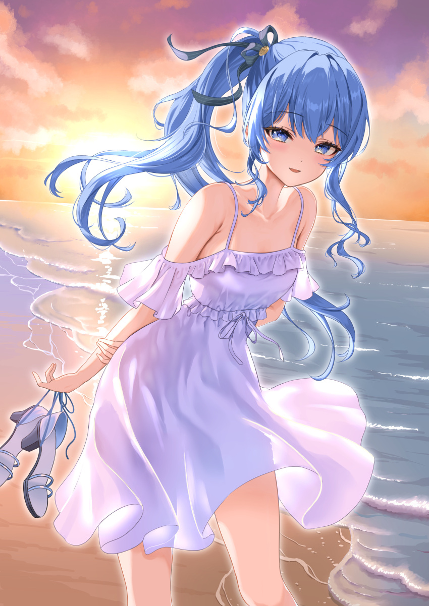 Safebooru - 1girl :d absurdres alternate costume armpit crease arms behind back asymmetrical ...