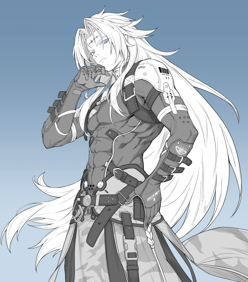 Safebooru - 1boy absurdres armor belt birkai blue eyes calcharo (wuthering waves) closed mouth ...