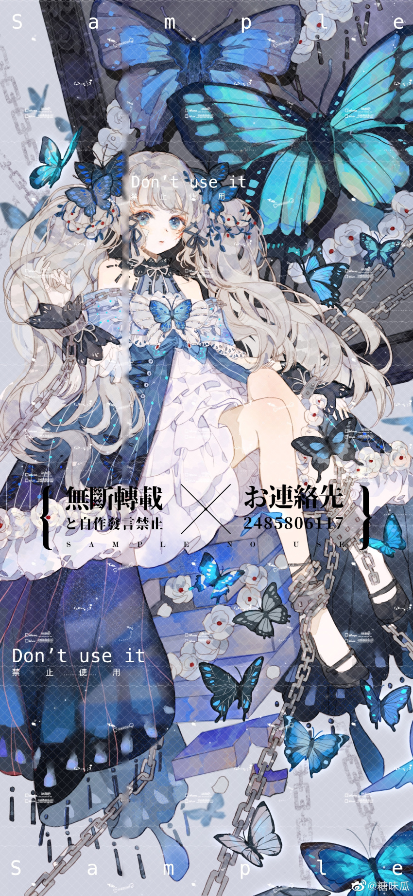 Safebooru - 1girl absurdres bandaged arm bandages bare shoulders benyue xiao kui black collar ...