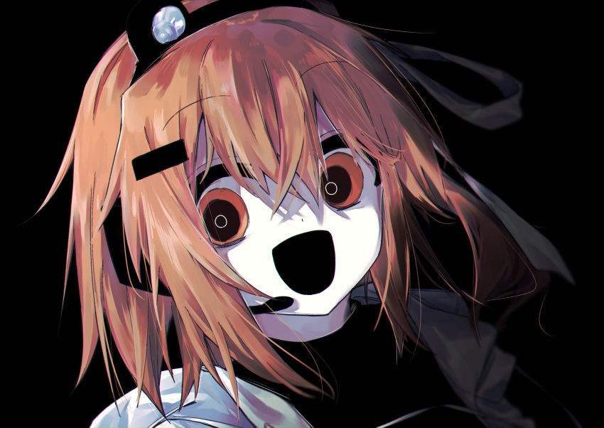 Safebooru - 1girl a.i. voice absurdres adachi rei black background colored skin hair ribbon ...