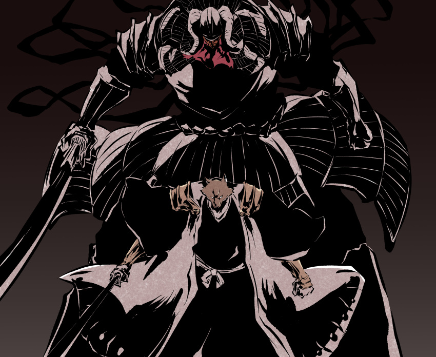 Safebooru - 1boy absurdres animal ears armor arms at sides bankai black ...