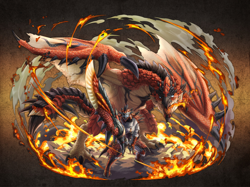 Safebooru - 1boy armor blue eyes boots breath weapon breathing fire ...