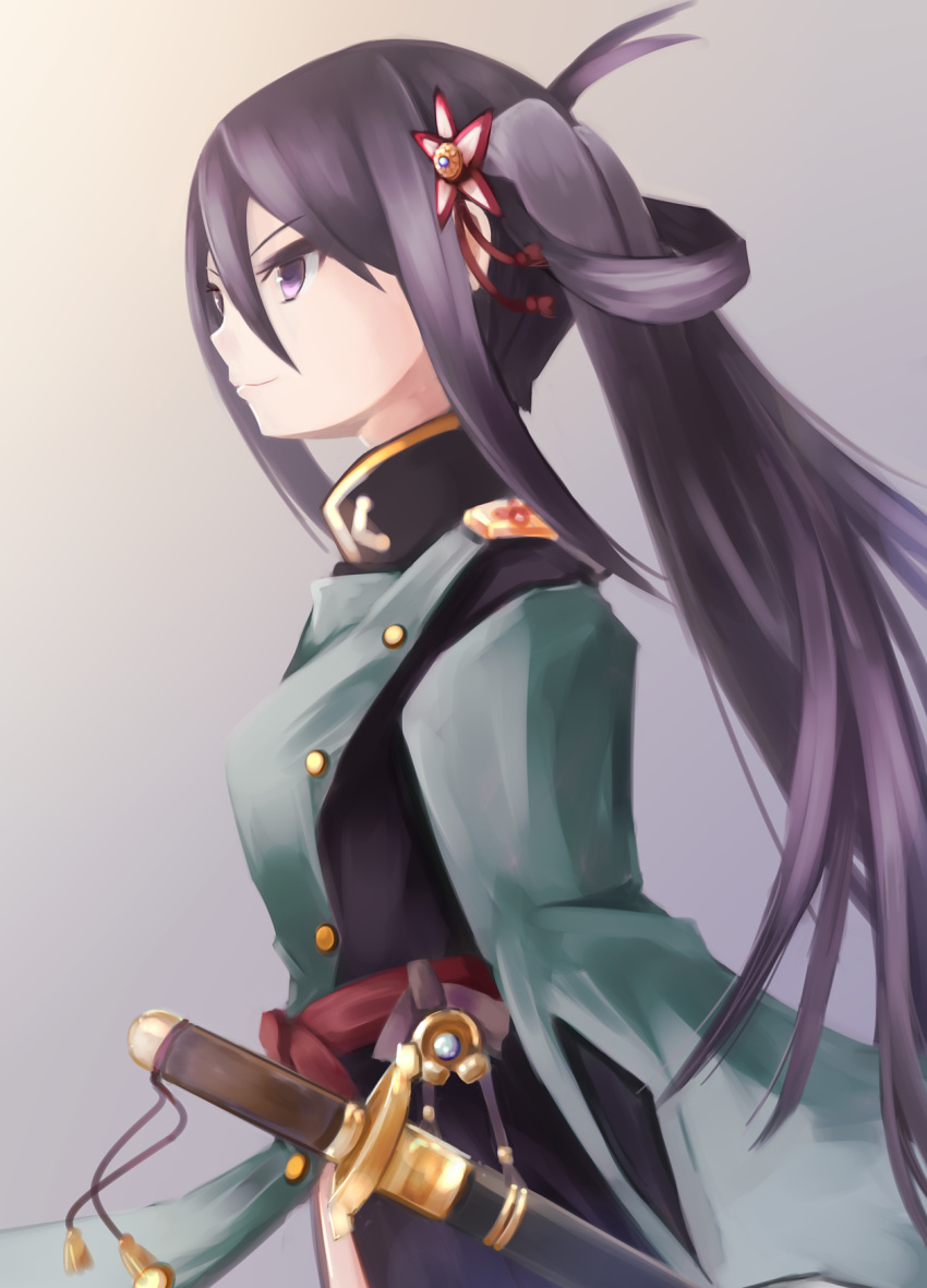 Safebooru - 1girl black hair buttons chokutou closed mouth commentary ...