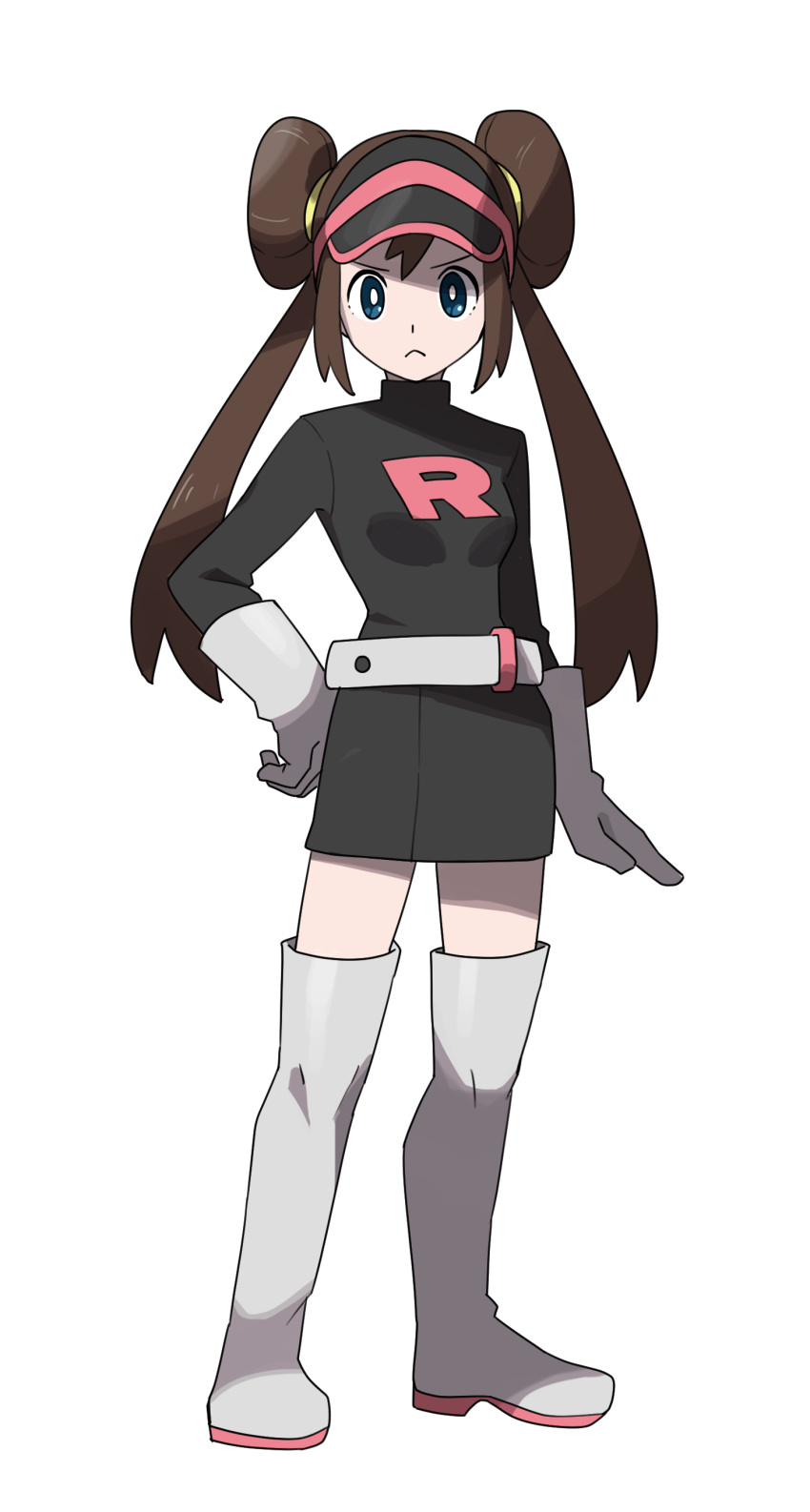 Safebooru - 1girl absurdres alternate costume belt black dress black hat boots brown hair ...