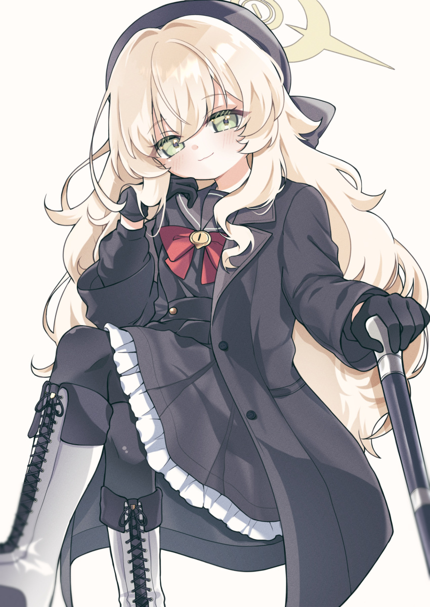 Safebooru - 1girl absurdres beret black gloves black hat black jacket ...