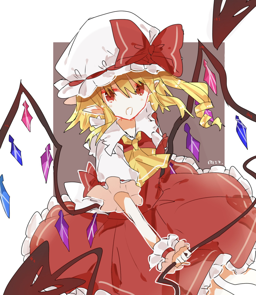 Safebooru - 1girl blonde hair cowboy shot crystal wings flandre scarlet ...