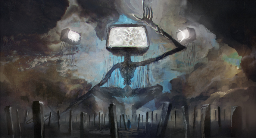 Safebooru - 1other blue light clouds commentary request extra eyes ...