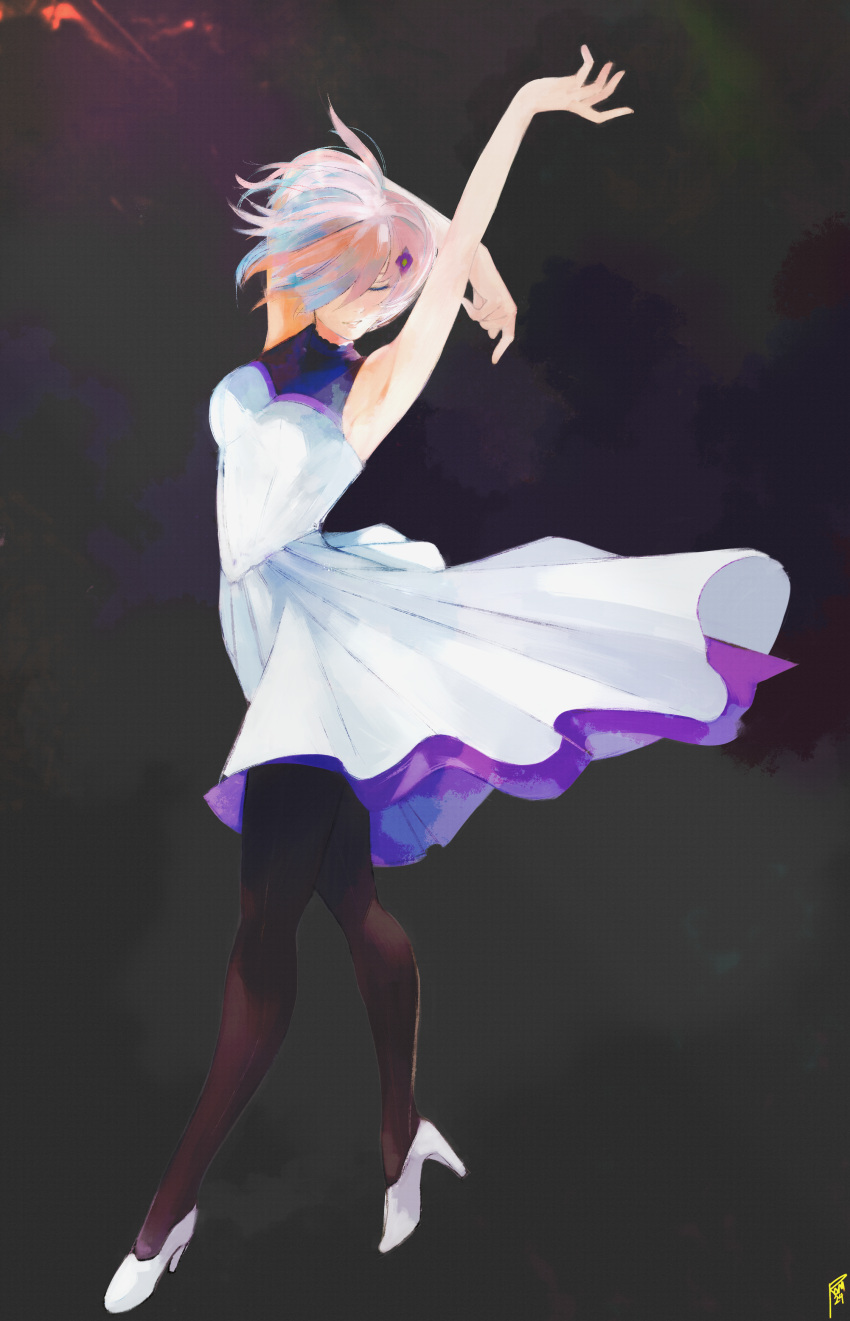 Safebooru - 1girl absurdres arm behind head breasts closed eyes dancing ...