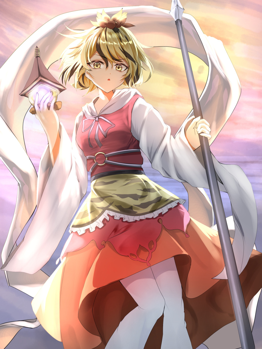 Safebooru - 1girl absurdres animal print back hair bishamonten's pagoda bishamonten's spear ...