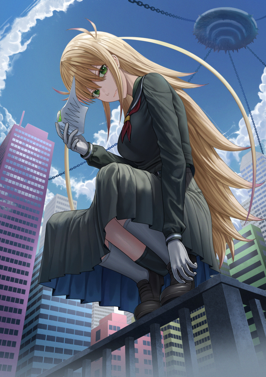 Safebooru - 1girl bike shorts under skirt black sailor collar black serafuku black shirt black ...