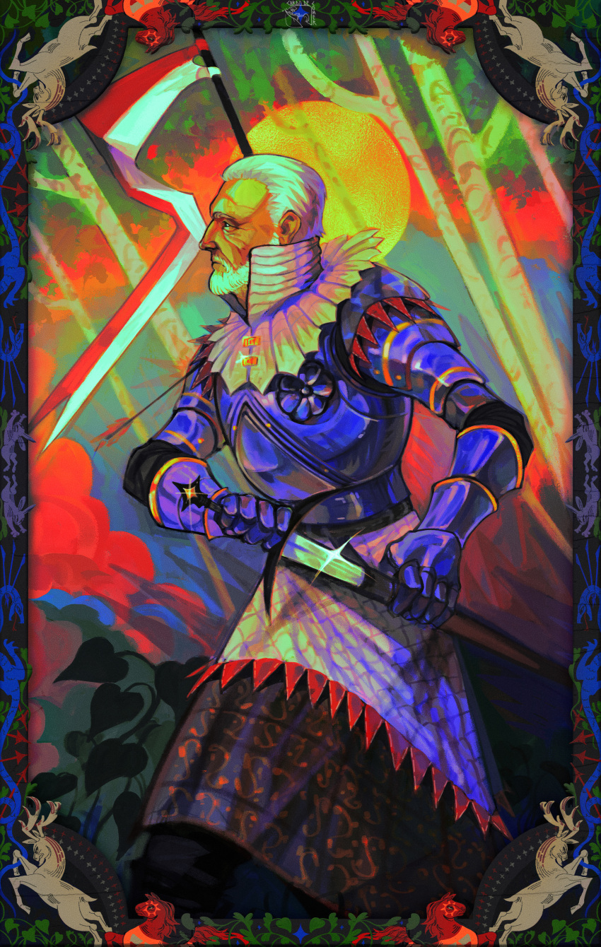 Safebooru - 1boy absurdres armor armored gloves arrow (projectile ...