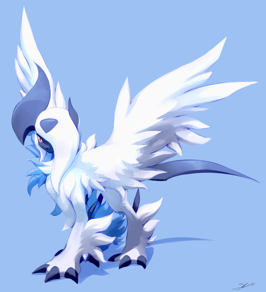 Safebooru - absol blue background bright pupils claws commentary ...