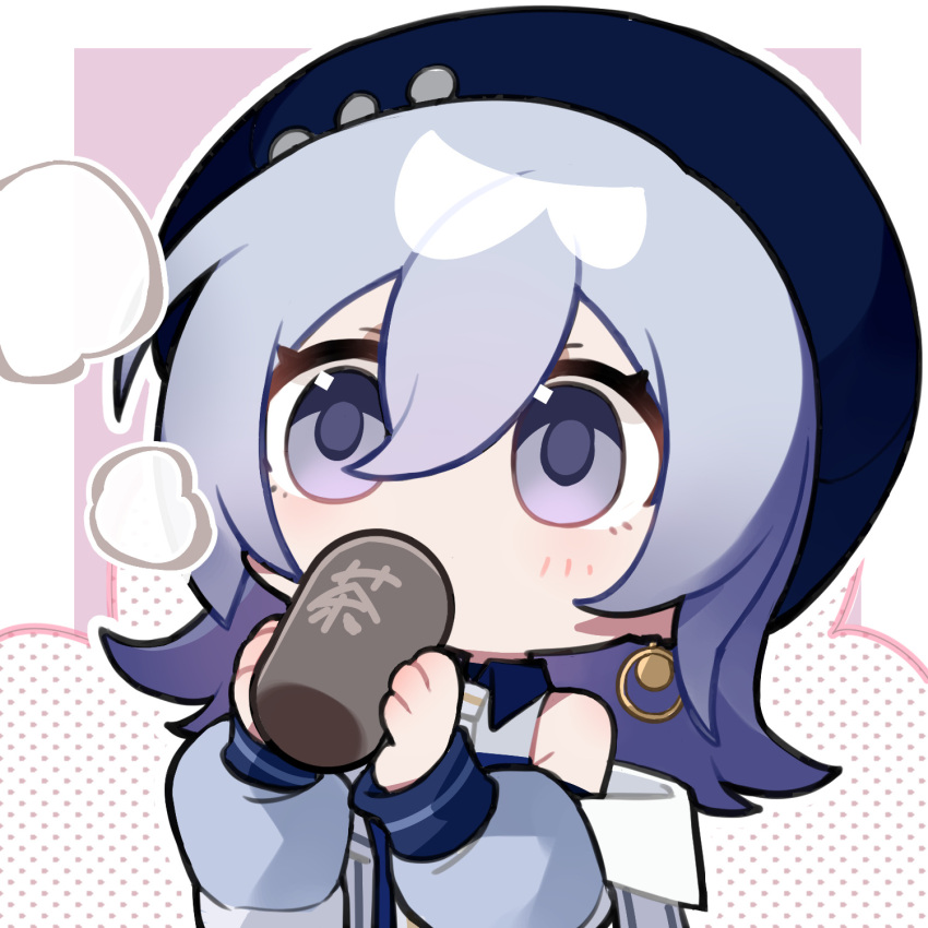 Safebooru - ... 1girl artist request beret black hat chibi chibi only ...