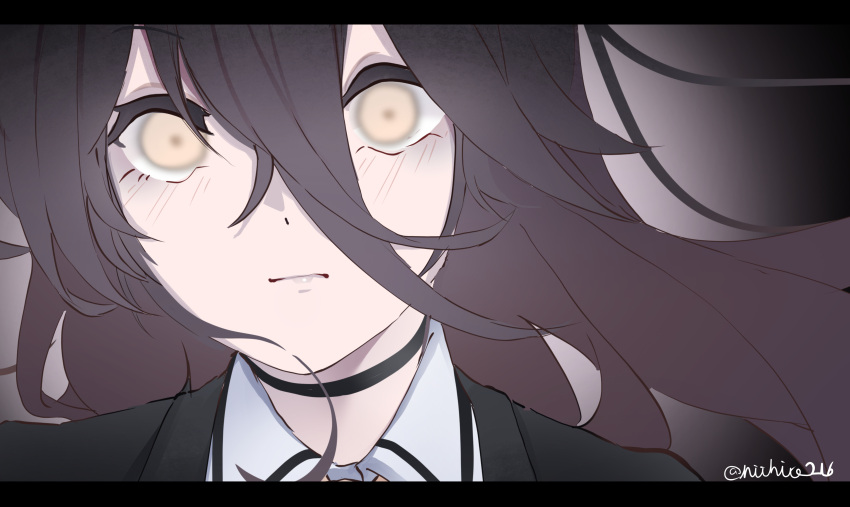 Safebooru - 1girl absurdres animal ears black choker black coat blush choker closed mouth coat ...