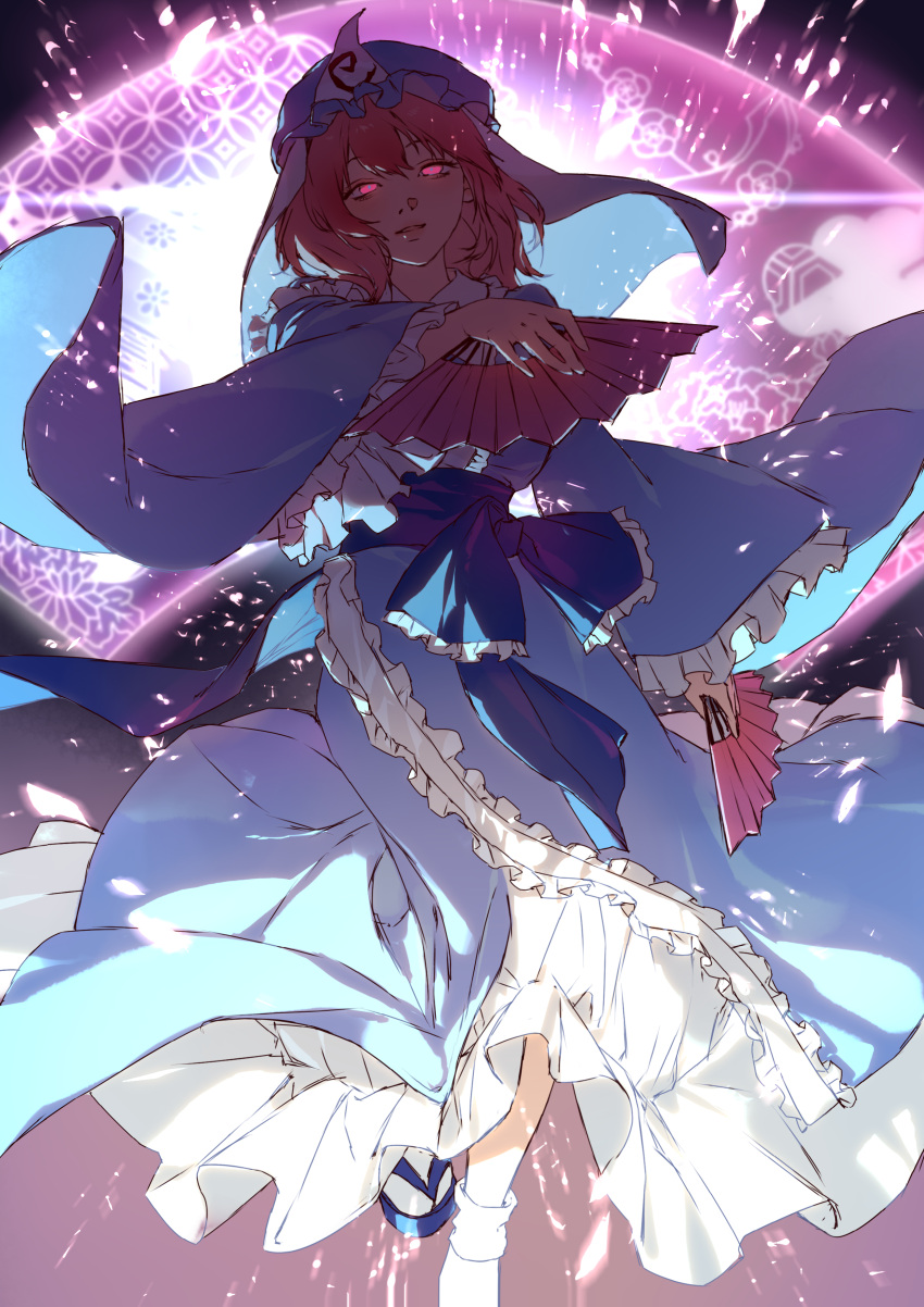 Safebooru - 1girl absurdres blue bow blue dress blue hat blue sandals blue sash bow chinese ...