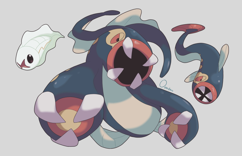 Safebooru - absurdres artist name black eyes blue skin claws colored sclera colored skin eel ...