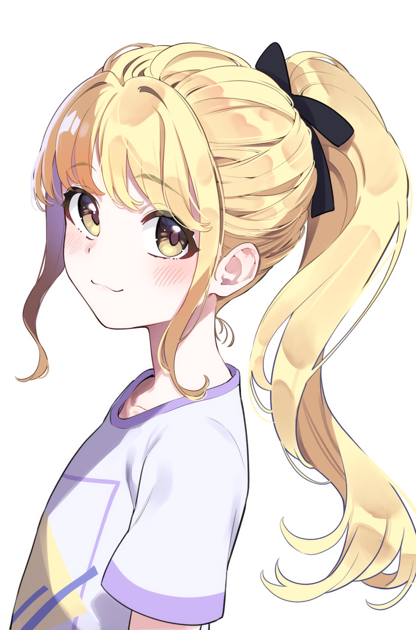 Safebooru - 1girl absurdres black ribbon blonde hair blush collarbone fujita kotone gakuen ...