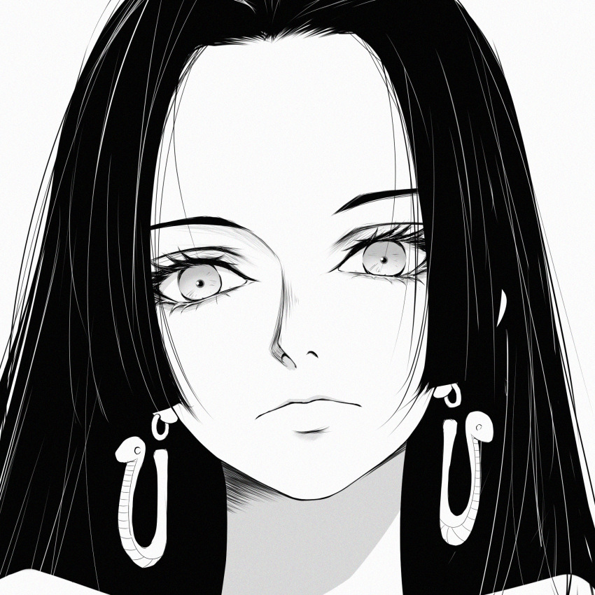 Safebooru - 1girl black hair boa hancock chinese commentary closed mouth commentary request ...