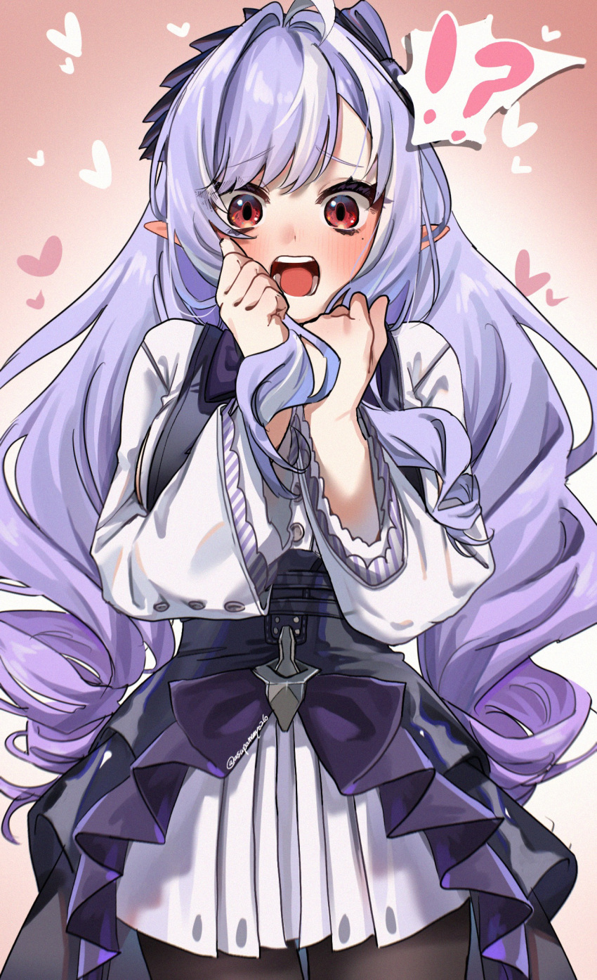 Safebooru - 1girl ahoge asupa mayo0210 black pantyhose blush center frills commentary ear blush ...