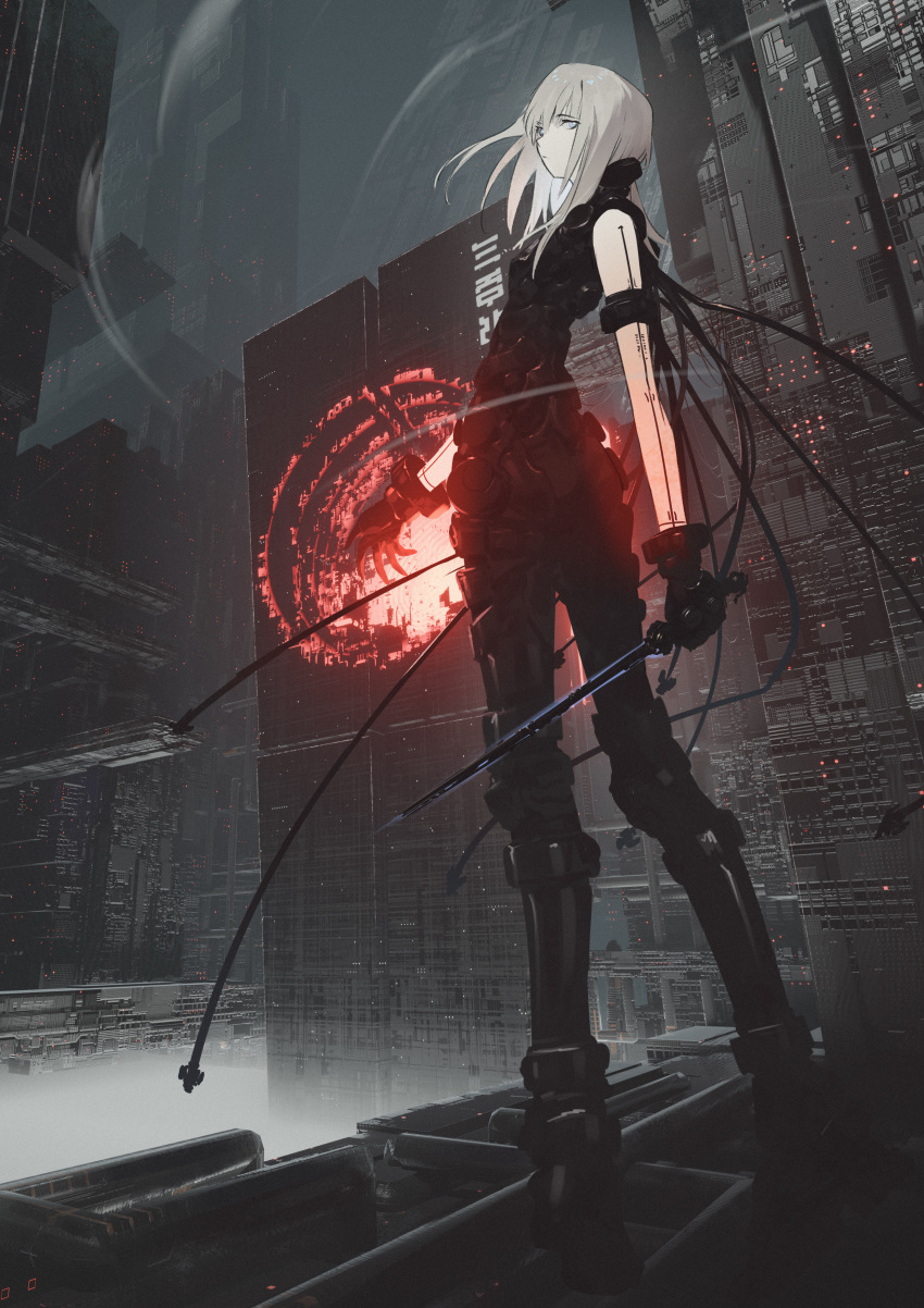 Safebooru - 1girl absurdres black bodysuit black gloves blame! bodysuit ...