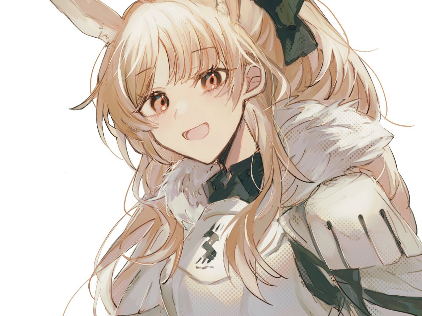 Safebooru - 1girl :d animal ears arknights armor black shirt blemishine (arknights) blonde hair ...