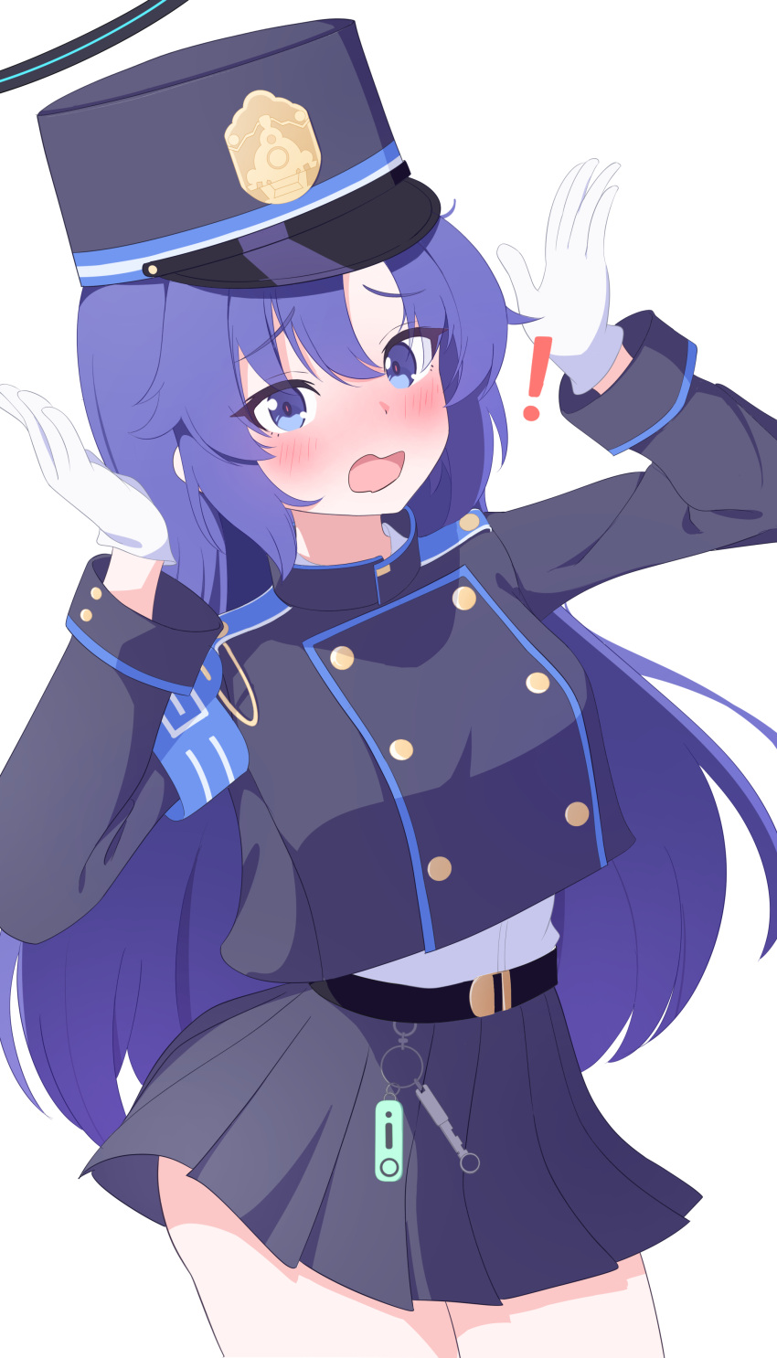 Safebooru - absurdres alternate hairstyle black hat black jacket black skirt blue archive ...