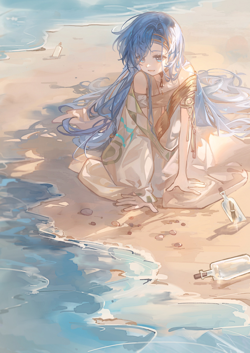 Safebooru - 1girl 37 (reverse:1999) :d absurdres ancient greek clothes arm support armlet bare ...