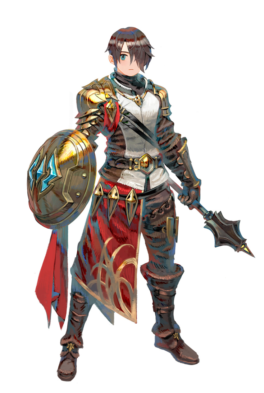 Safebooru - 1boy absurdres armor arowana2111 belt brown hair gauntlets ...