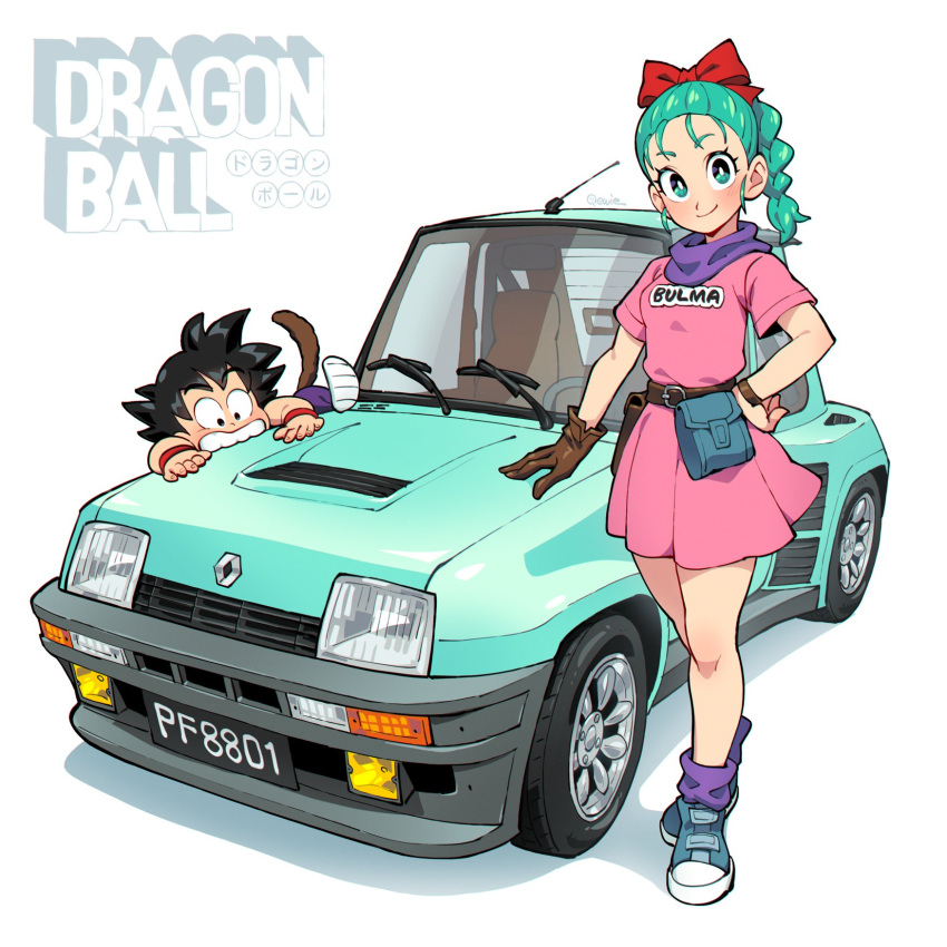 Safebooru - 1boy 1girl 333 (dqqqdle) aqua car belt black hair braid ...