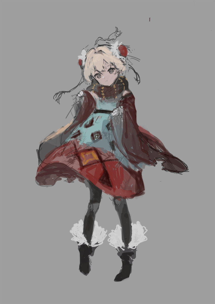 Safebooru - 1girl black footwear black pantyhose blonde hair blue eyes dress frilled footwear ...