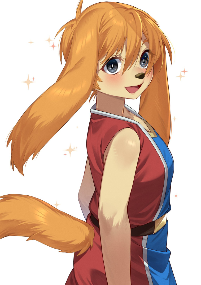 Safebooru - 1girl :d animal ears animal nose belt blonde hair blush ...