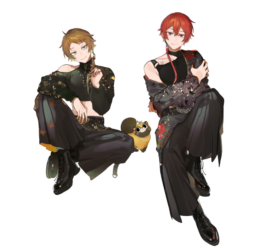 Safebooru - 2boys aho no sakata animal print belt belt buckle black ...