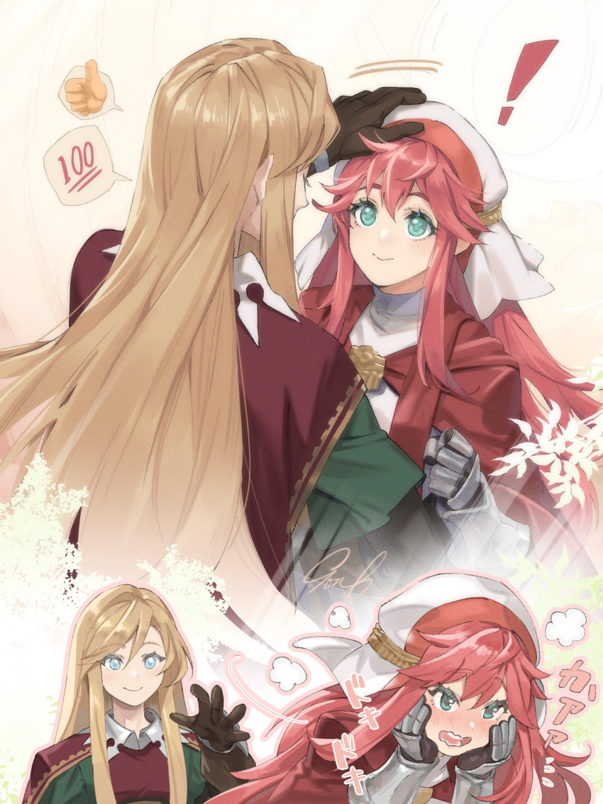 Safebooru - ! 1boy 1girl aqua eyes aramis (unicorn overlord) blonde hair blue eyes blush brown ...
