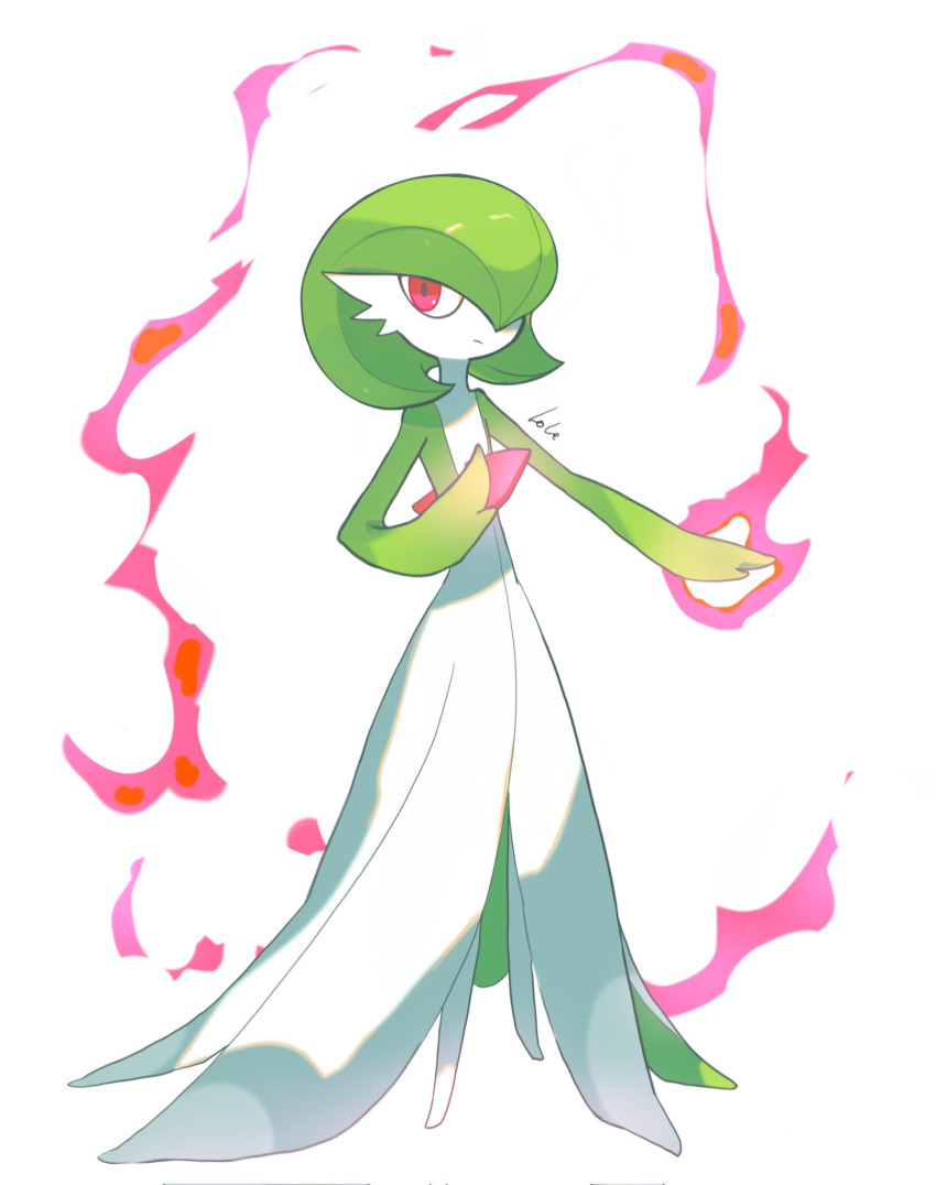 Safebooru - bob cut colored skin dress gardevoir green hair green skin ...