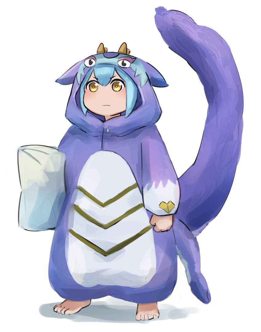 Safebooru - 1girl animal hood barefoot blue hair dragon girl duel ...